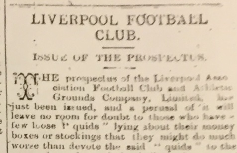 The prospectus of Liverpool Football Club – "Play Up, Liverpool"