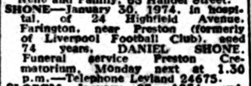 Daniel Shone (Danny Shone) @ PlayUpLiverpool.com – "Play Up, Liverpool"